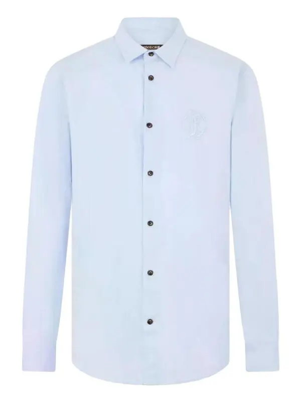 Roberto Cavalli Monogram-embroidered Shirt - Blue