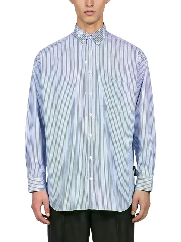 Comme Des Garçons Vertical-stripe Shirt - Blue