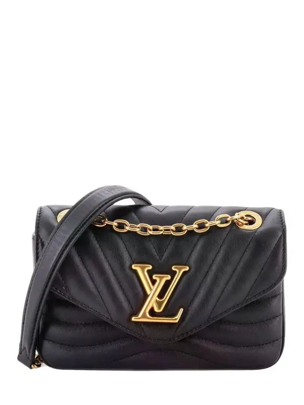 LOUIS VUITTON New Wave Chain Bag Nm Quilted Leather Pm Crossbody Bag - Black