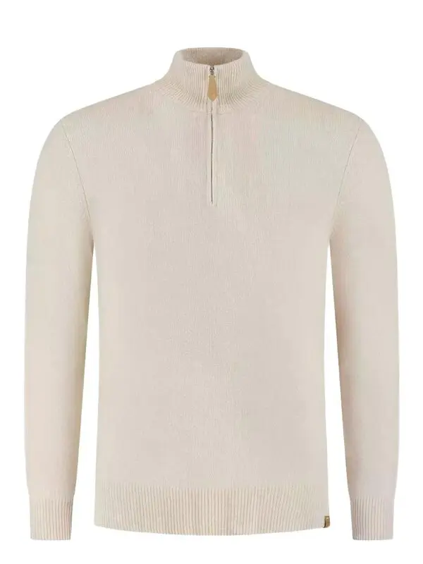 JACOB COHЁN Quarter-zip Knitted Sweater - Neutrals