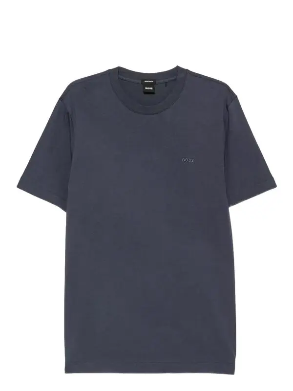 BOSS Logo-embroidered T-shirt - Blue