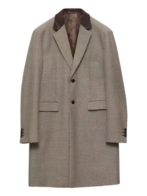 Prada Single-breasted Mohair Wool Coat - Brown