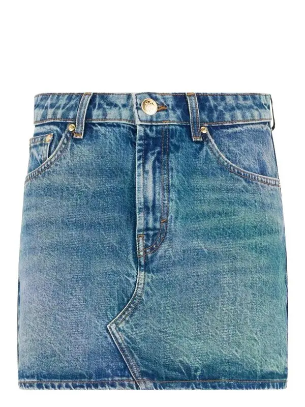 Roberto Cavalli Faded-effect Straight Mini Skirt - Blue