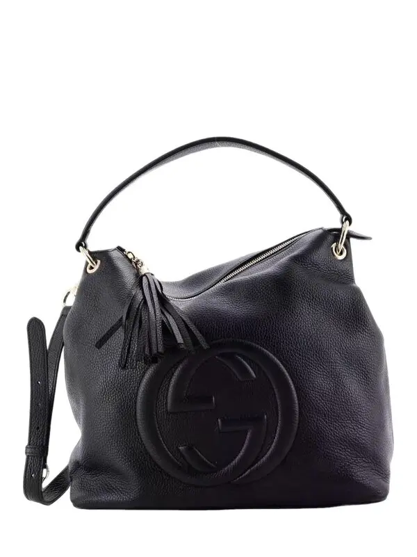 Gucci Soho Convertible Leather Large Shoulder Bag - Black