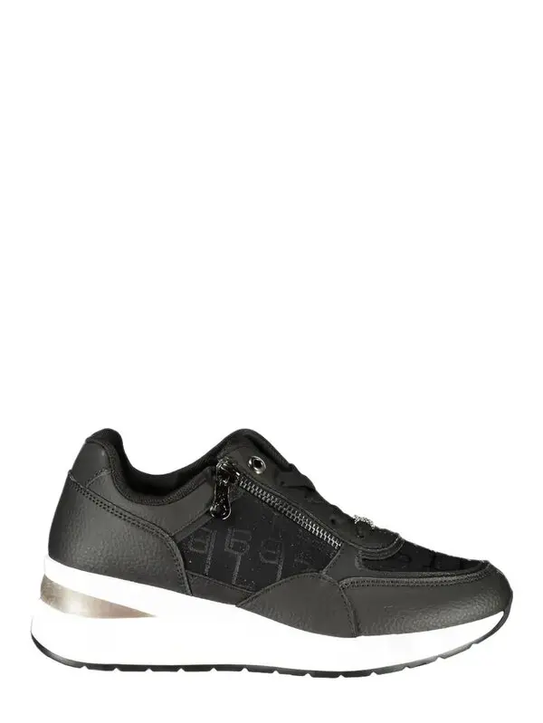 LAURA BIAGIOTTI Monogram-pattern Zip-detail Sneakers - Black