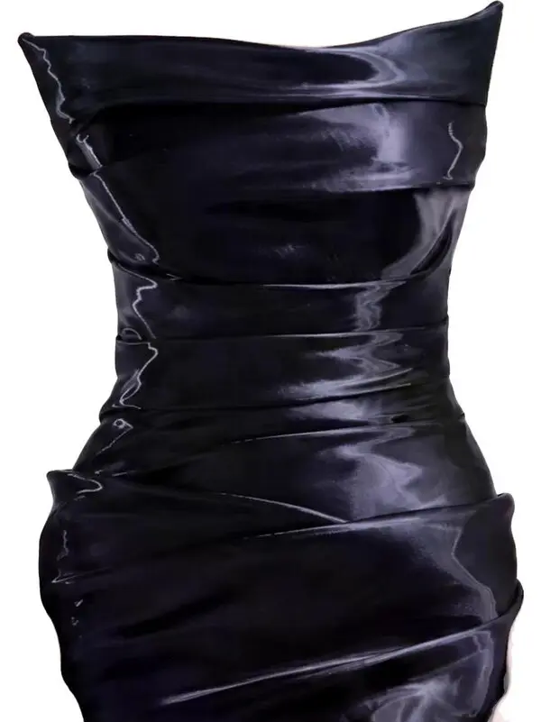 GEMY MAALOUF Metallic Ruched Dress - Black