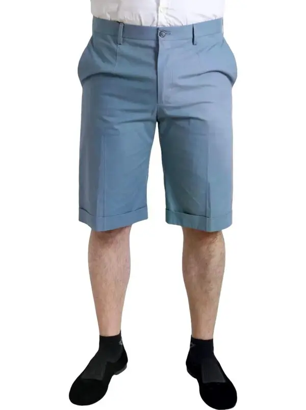 Dolce & Gabbana Folded-hem Chino Shorts - Blue