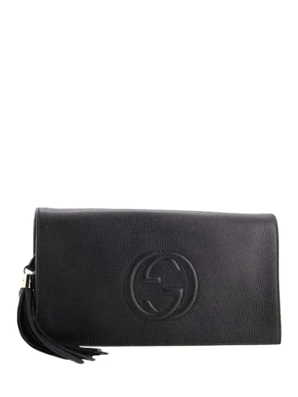 Gucci Soho Leather Clutch Bag - Black