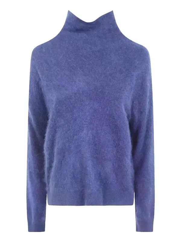 ABSOLUT CASHMERE Solange High-neck Brushed-finish Sweater - Blue