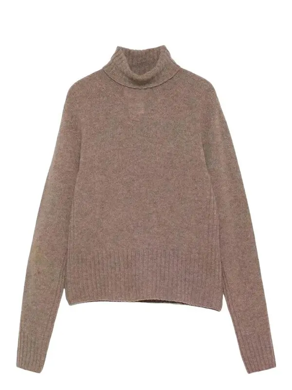 SOLOTRE Ribbed-knit Roll-neck Sweater - Brown