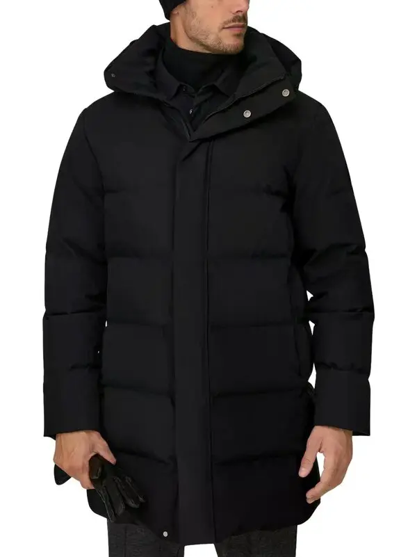 Boggi Milano Parka In Technical Fabric Padded With Goose Down - Black