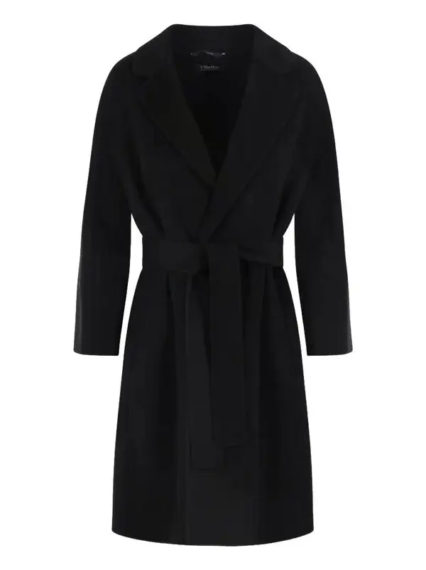 Max Mara Arona Wrap Coat - Black