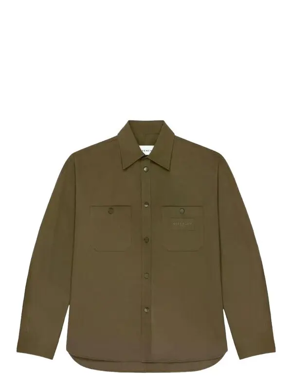 Givenchy Couture Seam Overshirt In Cotton Paris Patch - Green