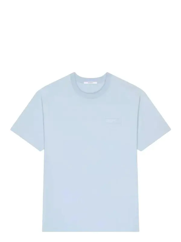 Givenchy T-shirt In Cotton With Paris Gros Grain - Blue