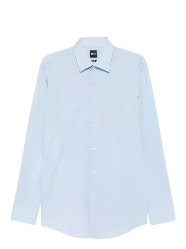 BOSS Long-sleeve Buttoned Shirt - Blue
