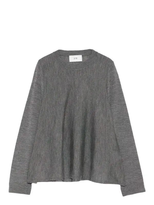 SOLOTRE Pleated-back Sweater - Grey