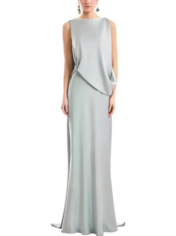 GEMY MAALOUF Bateau-neck Draped Dress - Grey