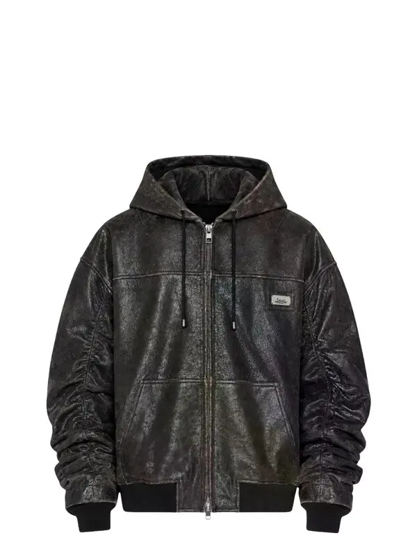 Ksubi Hooded Leather Jacket - Black