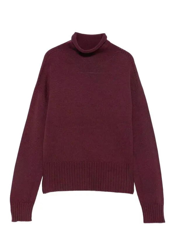 AROVESCIO Ribbed-trim Roll-neck Sweater - Red