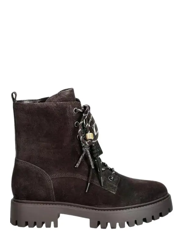 Guess Fizzle Lace-up Suede Boots - Brown