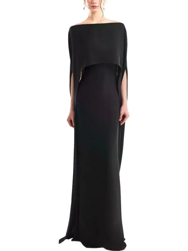 GEMY MAALOUF Cape-overlay Dress - Black