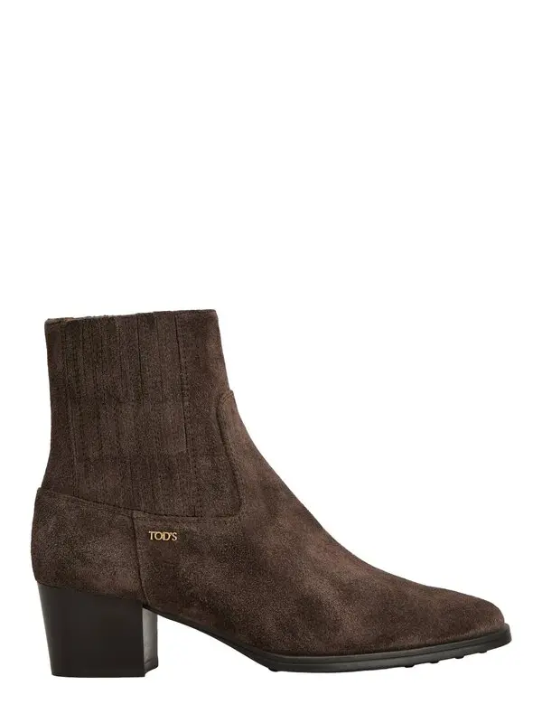 TOD'S Ankle Boots In Suede - Brown