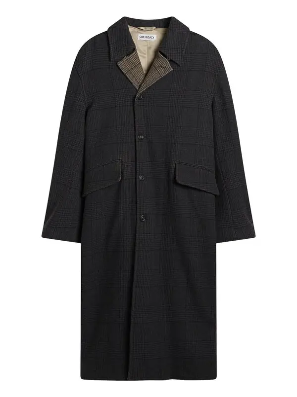 Our Legacy Check Tempered Wool Collapse Carcoat - Bishop