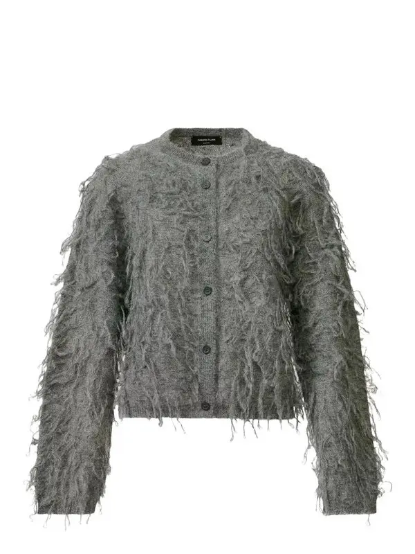 Fabiana Filippi Fringed Knit Cardigan - Grey