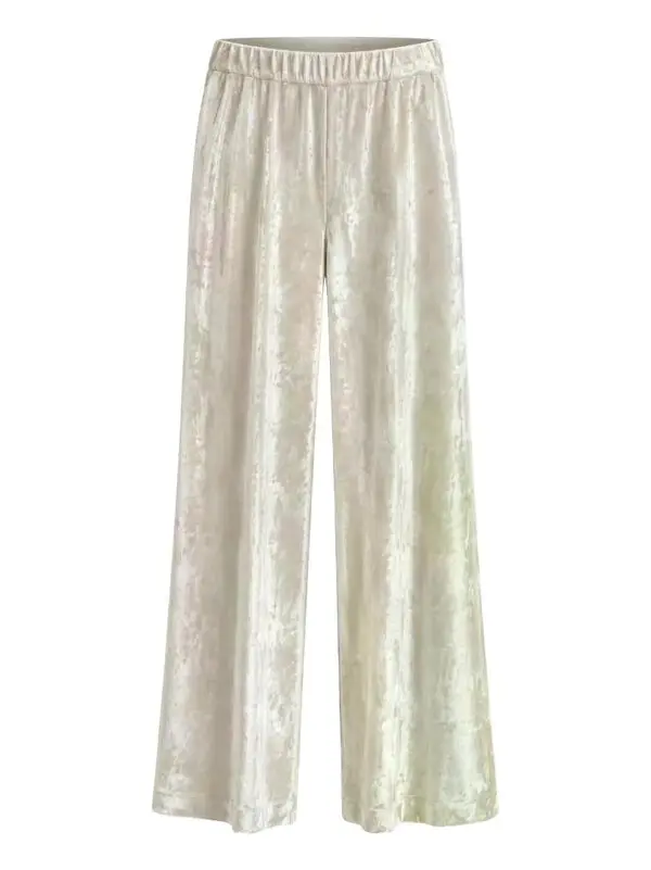 JUCCA Crushed-velvet Palazzo Pants - Neutrals