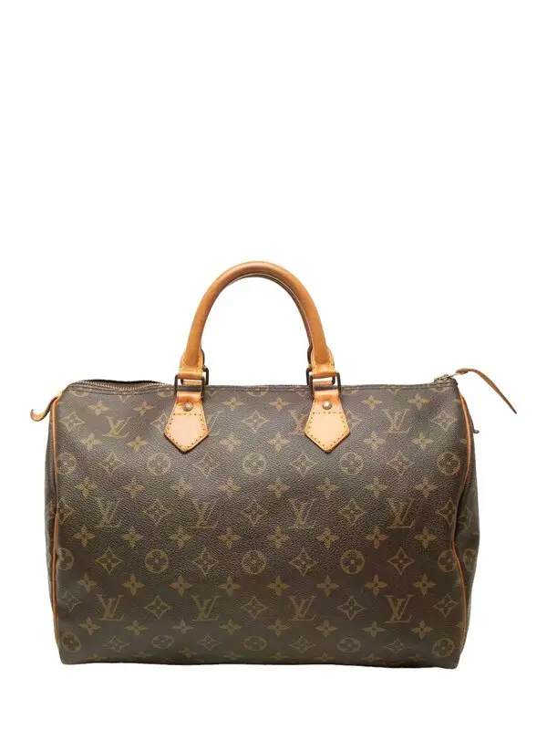 LOUIS VUITTON 1992 Monogram Speedy 35 Boston Bag - Brown
