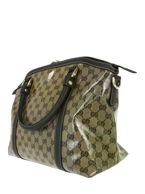 Gucci 1990-2000s Charm Dome Tote Bag - Brown