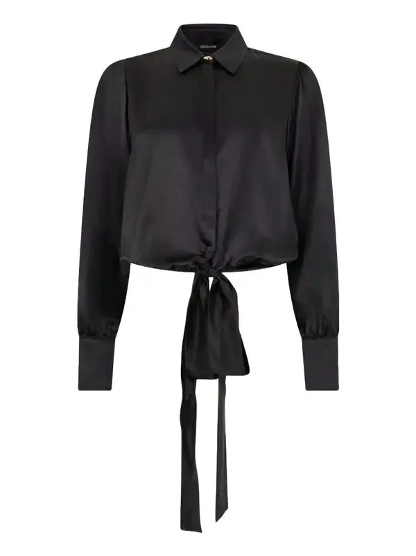Roberto Cavalli Silk Tie-fastening Blouse - Black