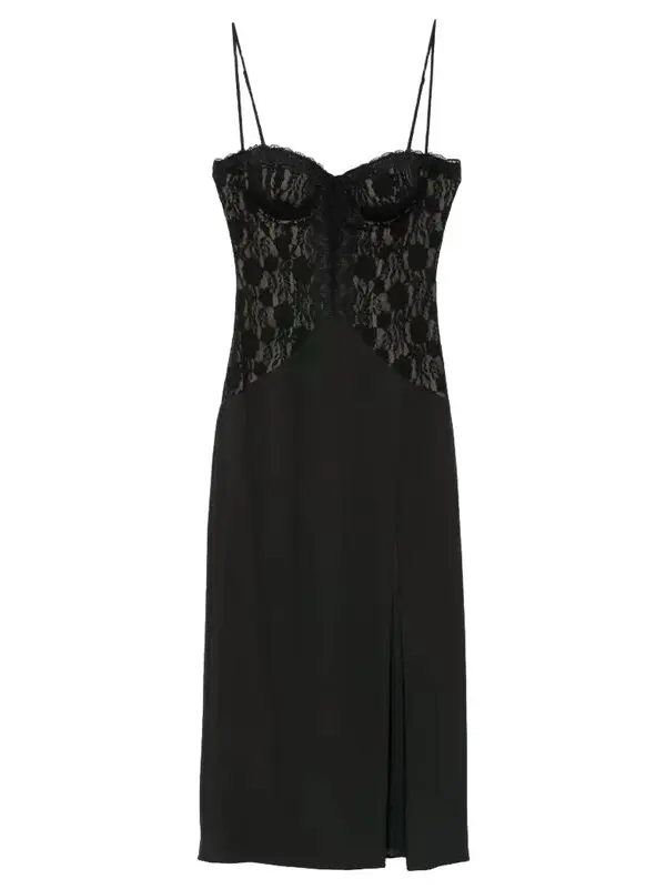 ANIYE BY Lace-panelled Side-slit Dress - Black