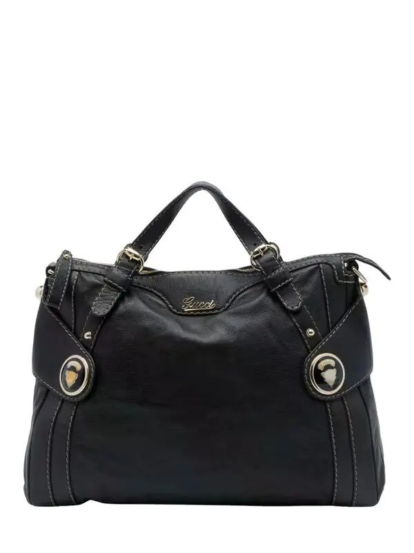 Gucci 2016-2026 Crest Boule Tote Bag - Black