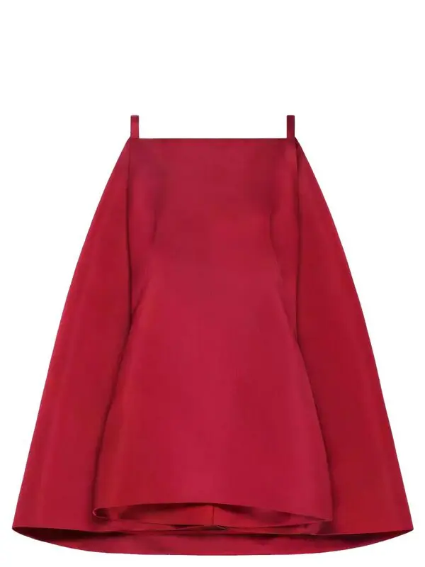 Givenchy Sliced Mini Dress In Satin With Cape - Red