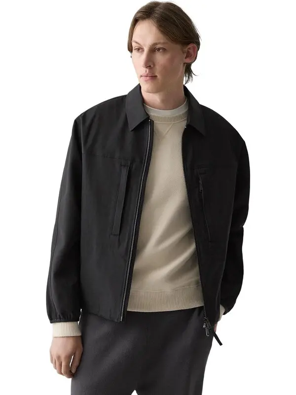 Theory Zip Jacket In Organic Cotton-blend - Black