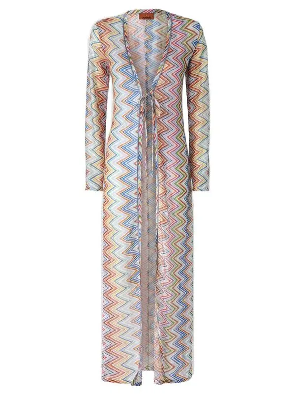 Missoni Long Zig Zag Fabric Cover-up Cardigan - Multicoloured
