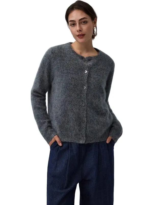JUANA Brushed Wool-blend Cardigan - Forest Multi