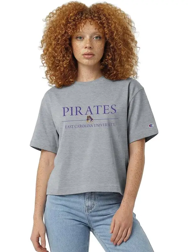 Champion Ecu Pirates Waist Length Wordmark T-shirt - Gray