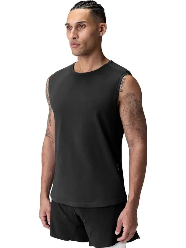 ASRV Creora Cotton Modal Cutoff Tank - Black