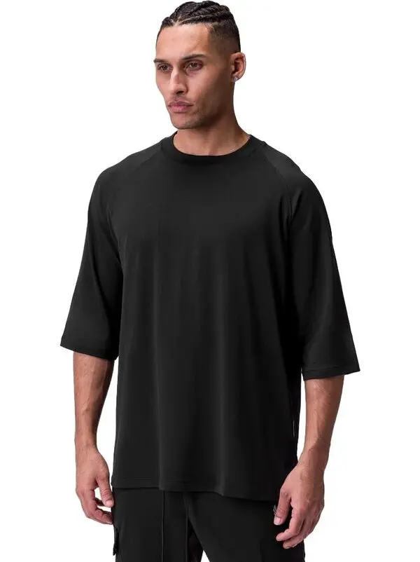 ASRV Supima 3/4 Sleeve Oversized Tee - Black