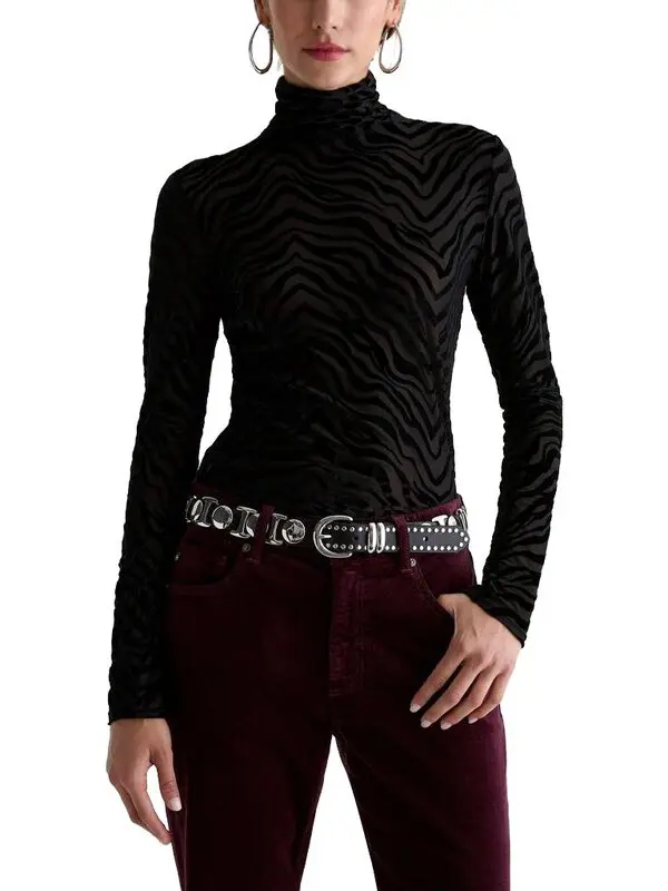 Ag Chels Turtleneck Top - Wild Lines