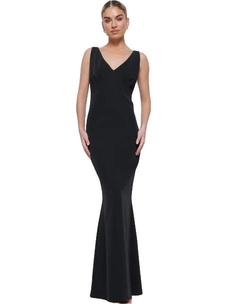 PRETTY LAVISH Esmee Crepe Maxi Bridesmaid Dress - Black