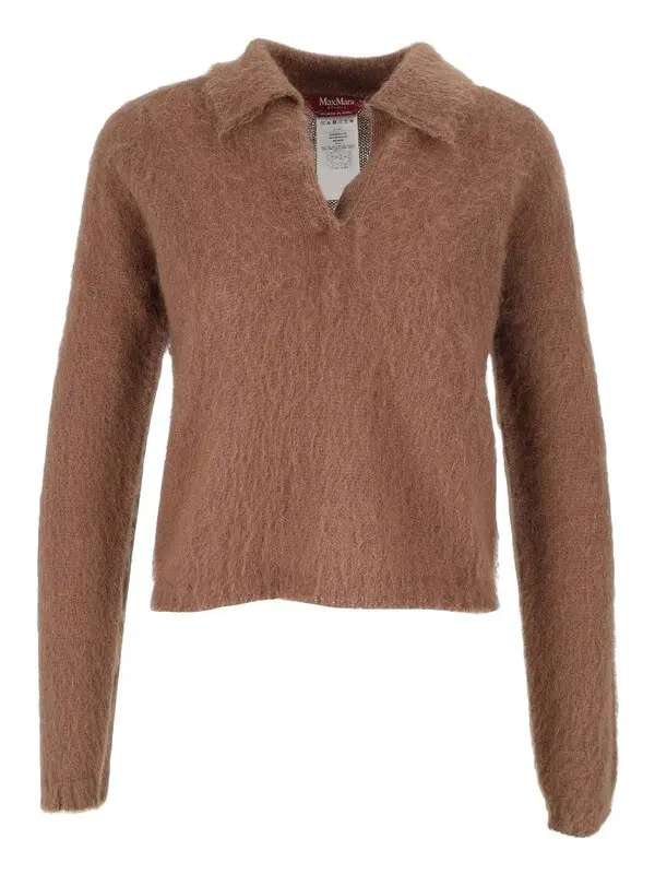 Max Mara Brushed V-neck Jumper - Brown