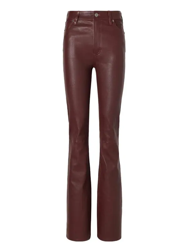 FRAME Reboot Flared Leather Trousers - Red