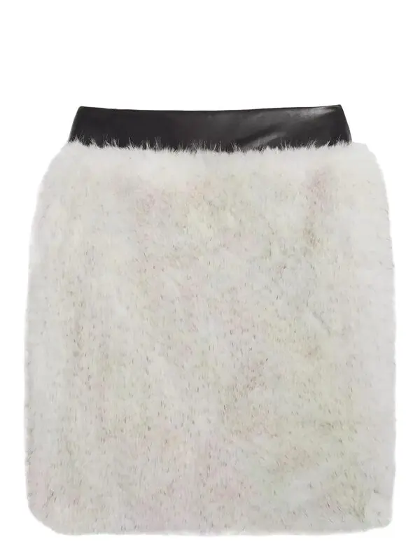 Apparis Aspen Faux-fur Skirt - Neutrals