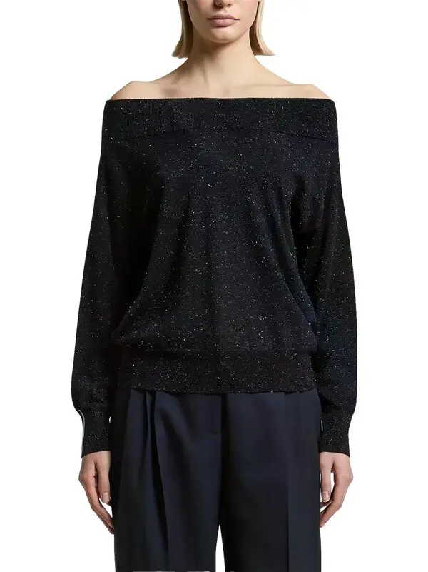 Peserico Off-shoulder Sweater - Blue