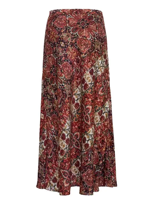 Cara Cara Kaia Tapestry-print Silk Maxi Skirt - Red