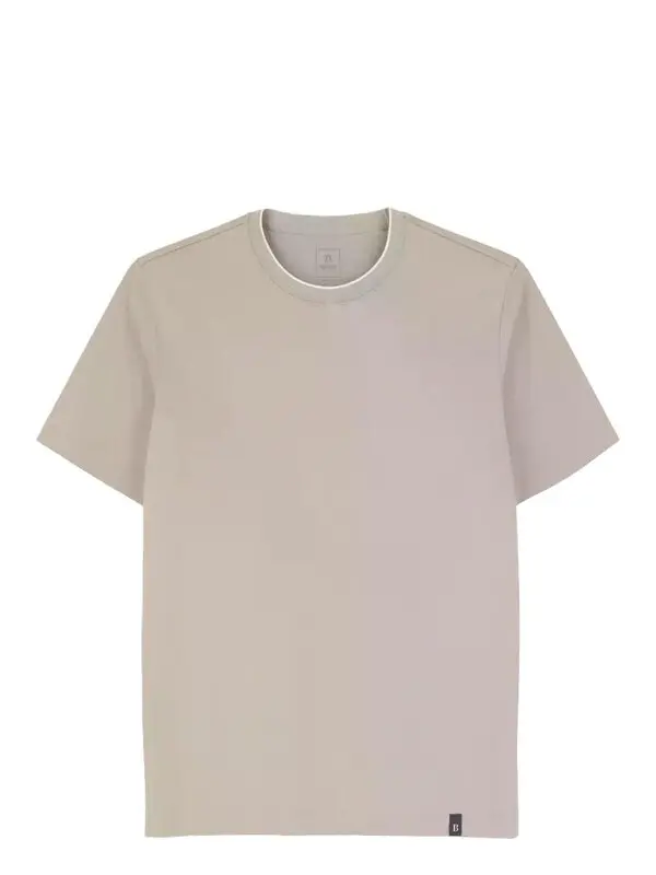 Boggi Milano T-shirt In Cotton And Silk Jersey - Neutrals