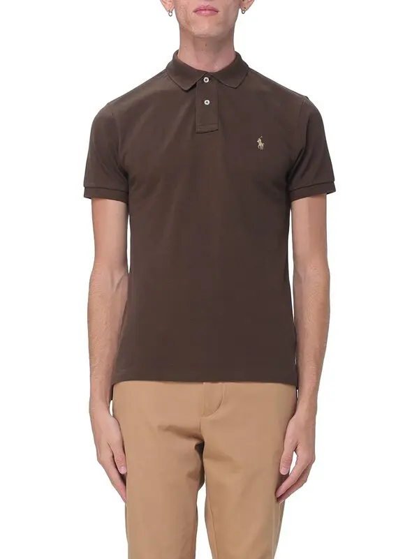 Polo Ralph Lauren Slim Fit Cotton Polo Shirt With Pony Logo Embroidery - Brown